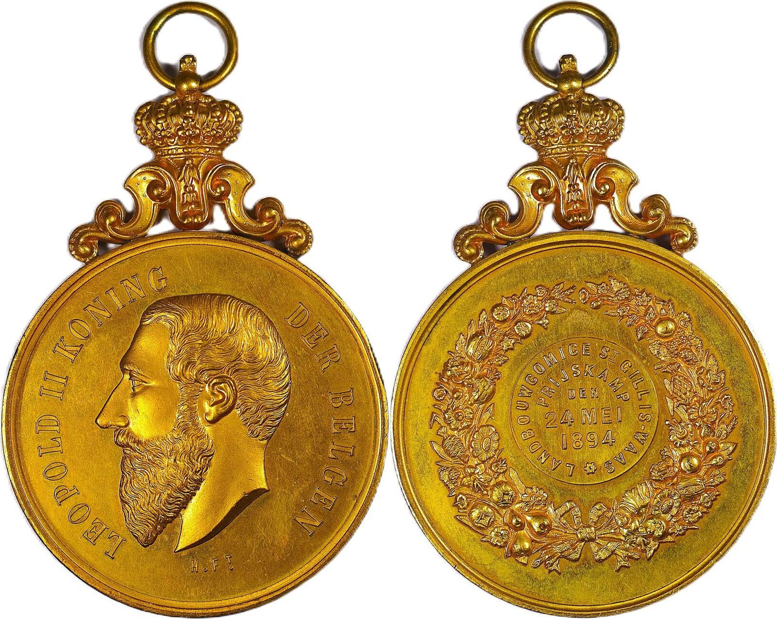 Belgium Historical medal 1894 Leopold II – Agricultural Committee Sint ...