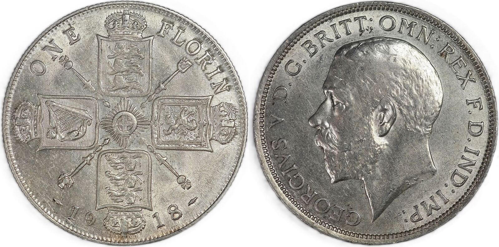 Great Britain Florin 1918 George V VF+ | MA-Shops