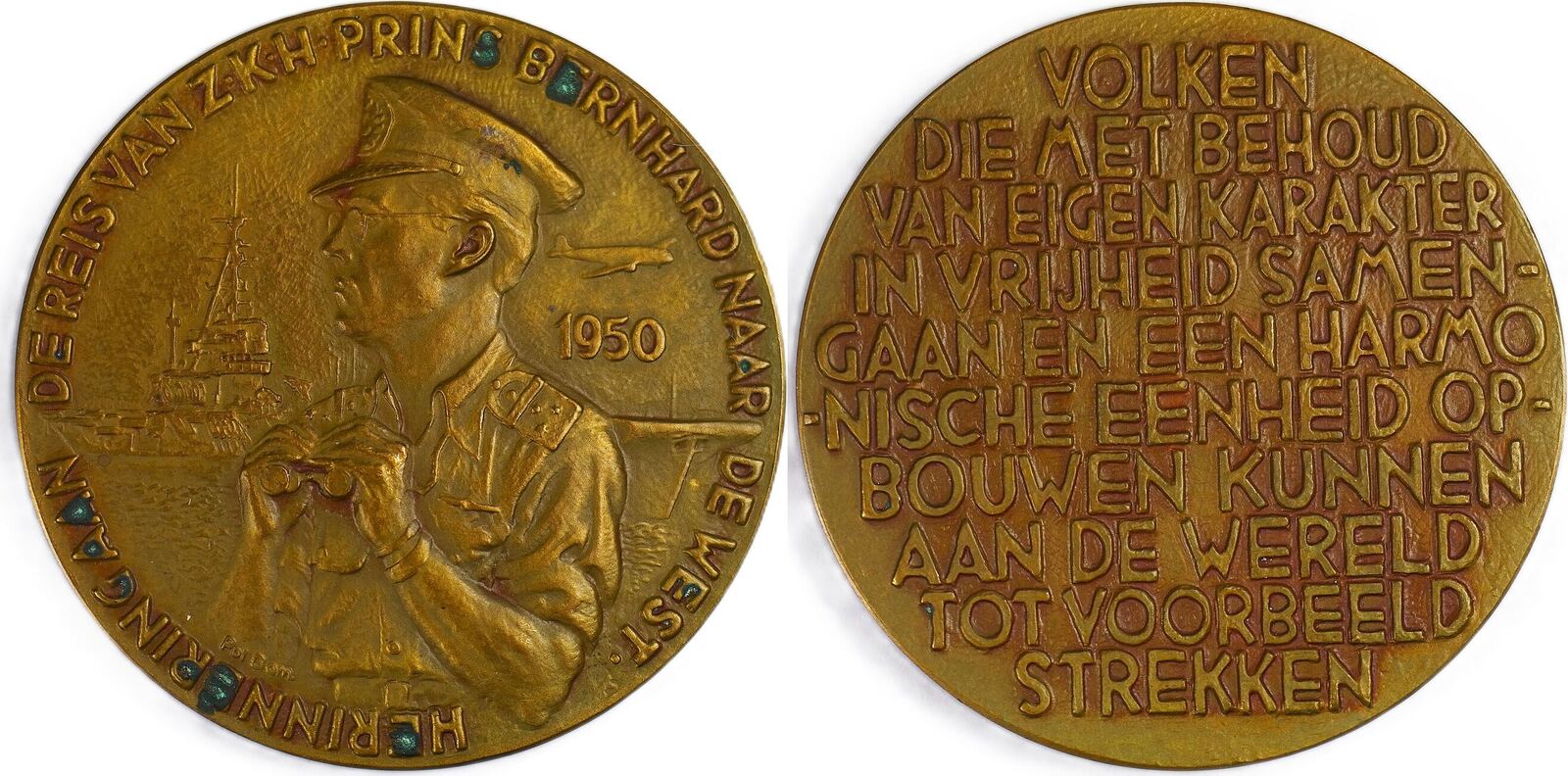 Netherlands Historical medal 1950 Journey of Prince Bernhard to the ...