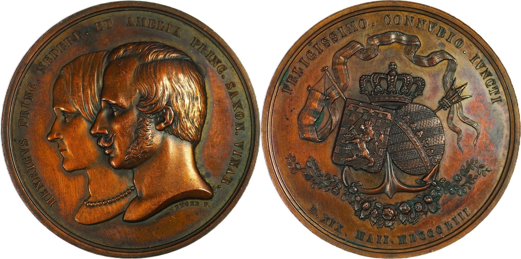 Netherlands Historical medal 1853 Marriage of Prince Hendrik with ...