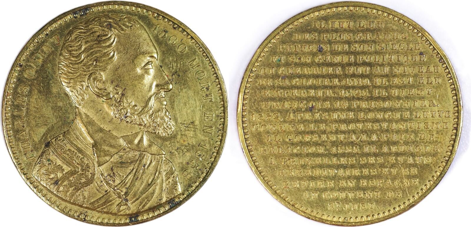 Belgium Historical medal N.D Commemorative medal for Charles V – born ...