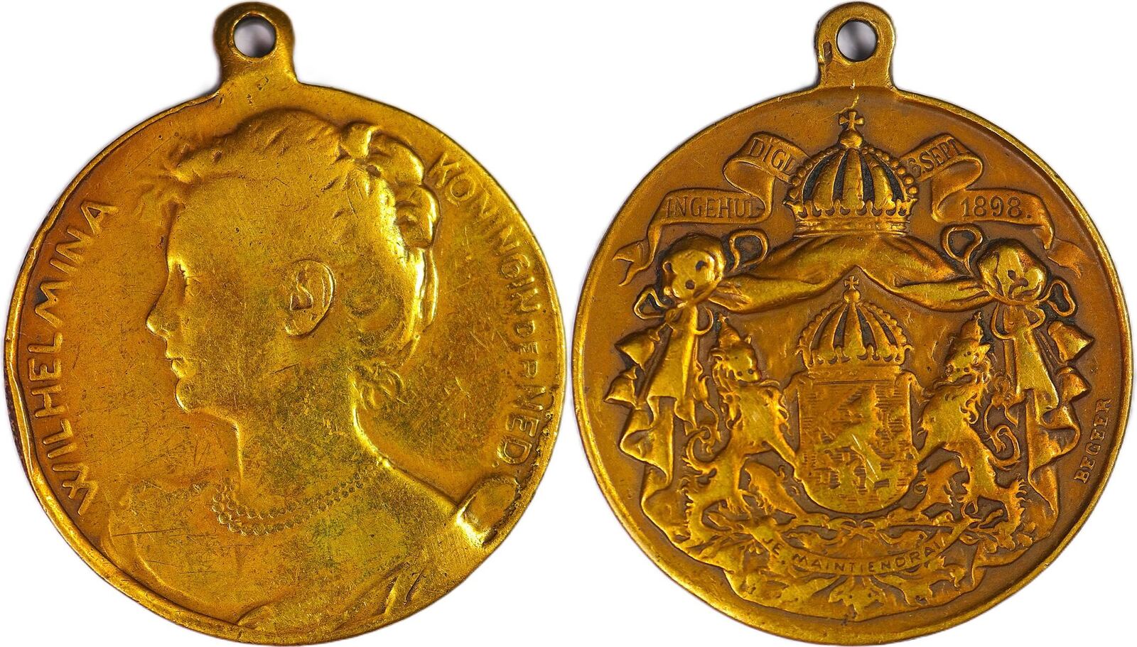 Netherlands Historical medal 1898 Inauguration of Queen Wilhelmina / C ...