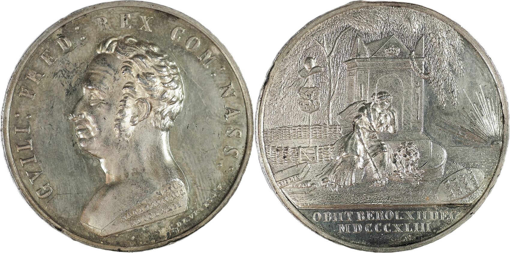 Historical medal 1843 Death of King William I of the Netherlands / De ...