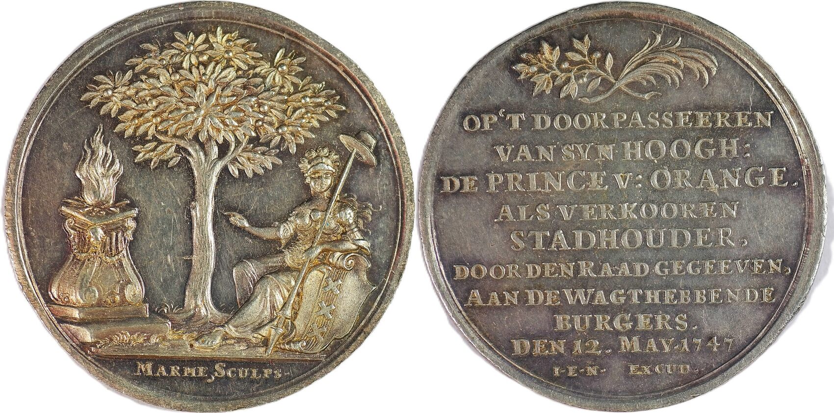 Netherlands Historical medal 1747 Passage of the Stadtholder, Prince of ...
