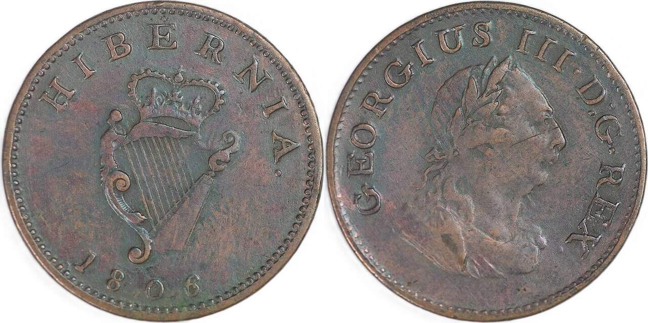 Ireland Half Penny 1806 King George III VF | MA-Shops