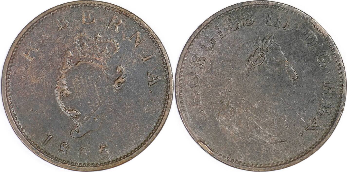 Ireland Half Penny 1805 King George III F / VF | MA-Shops