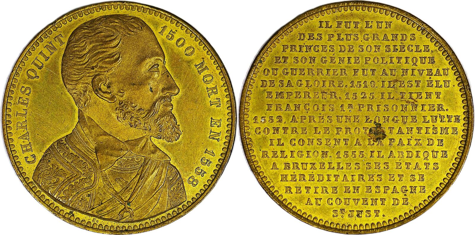 Belgium Historical medal N.D Commemorative medal for Charles V – born ...