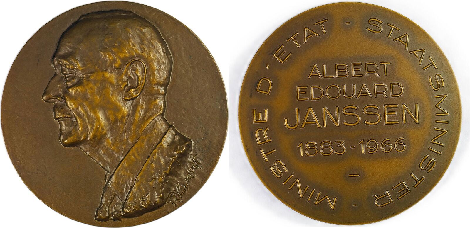 Belgium Historical medal 1966 Albert Edouard Janssen – Belgian ...
