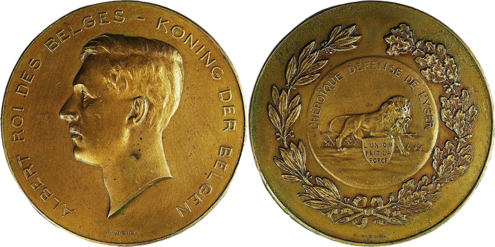 Belgium Historical medal King Albert I – Heroic Defence of the Yser ...