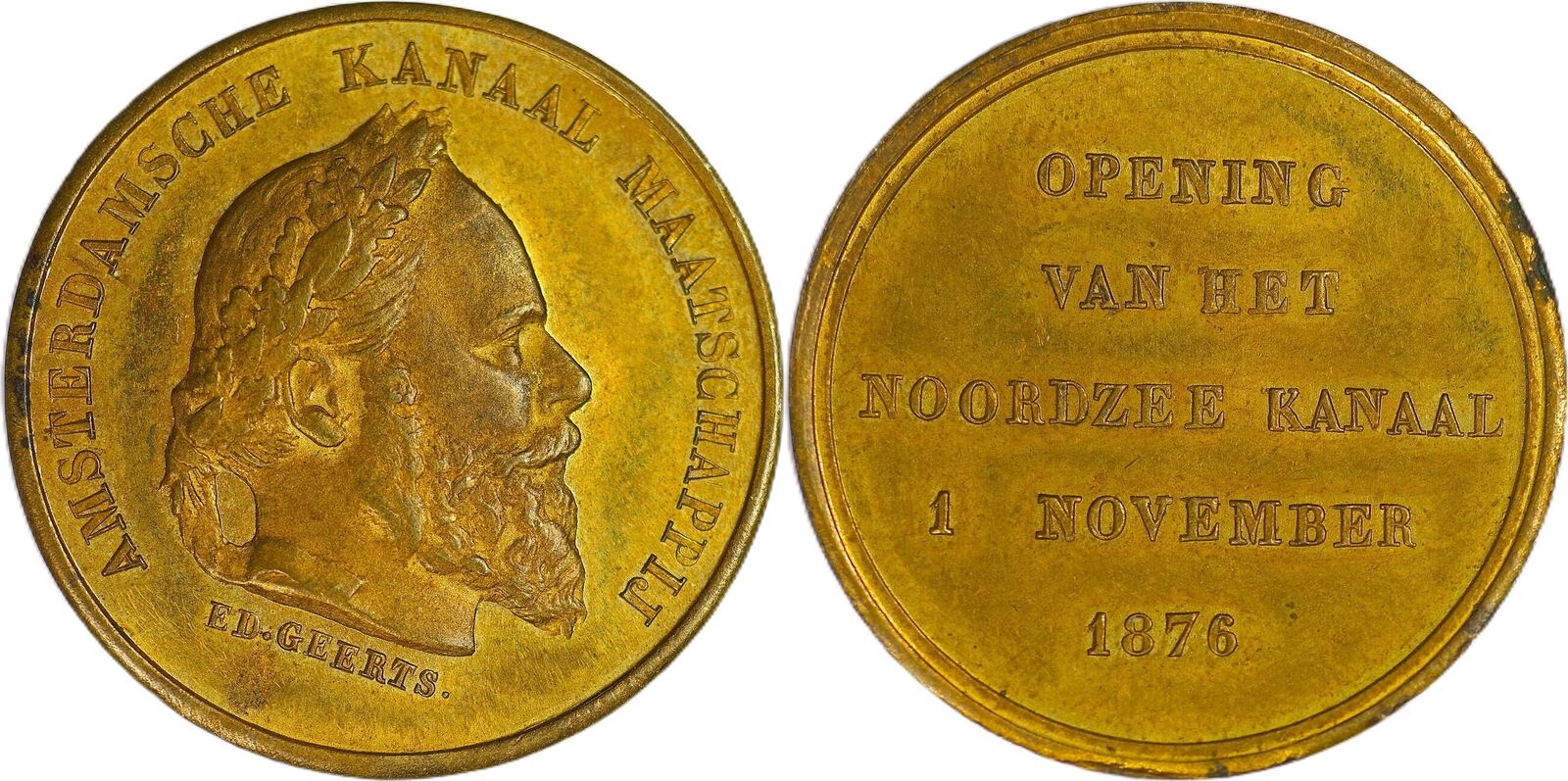 Netherlands Historical medal 1876 Willem III - Opening of the North Sea ...