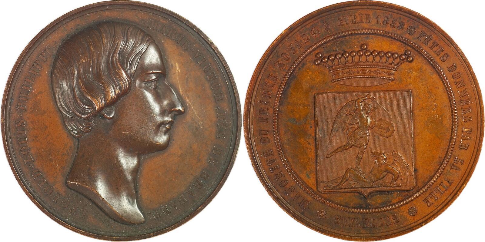 Belgium Medal 1853 Léopold, Duke of Brabant – Majority Celebration in ...