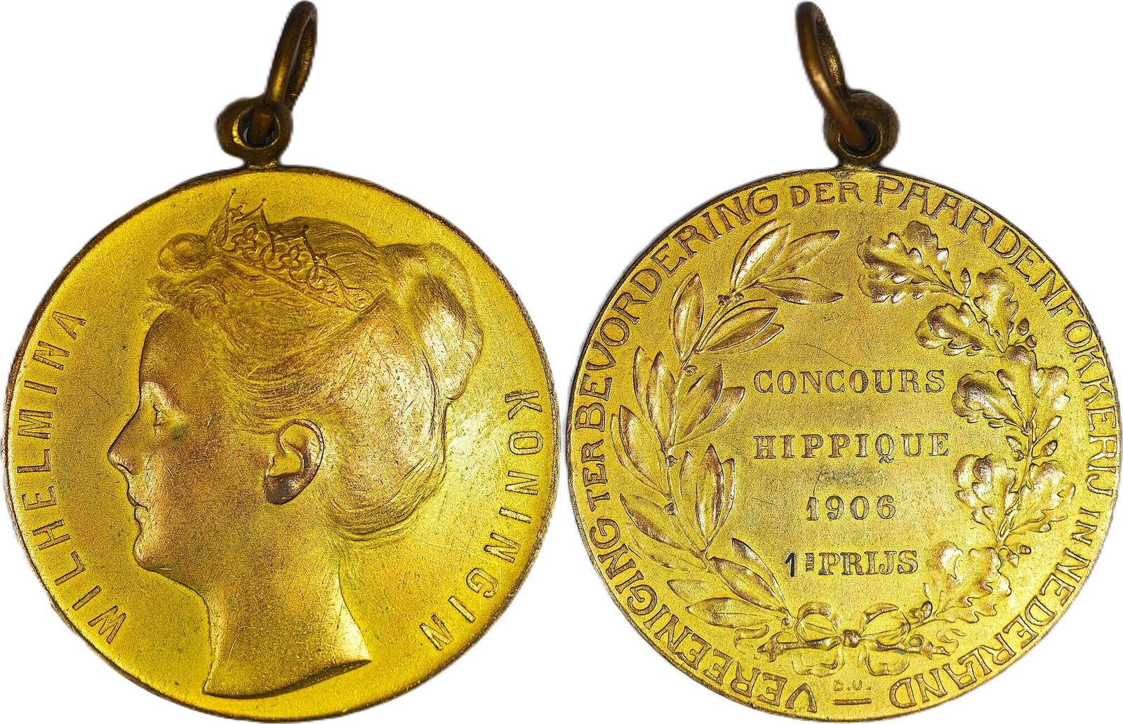 Netherlands Historical Medal 1906 Wilhelmina - Equestrian competition ...