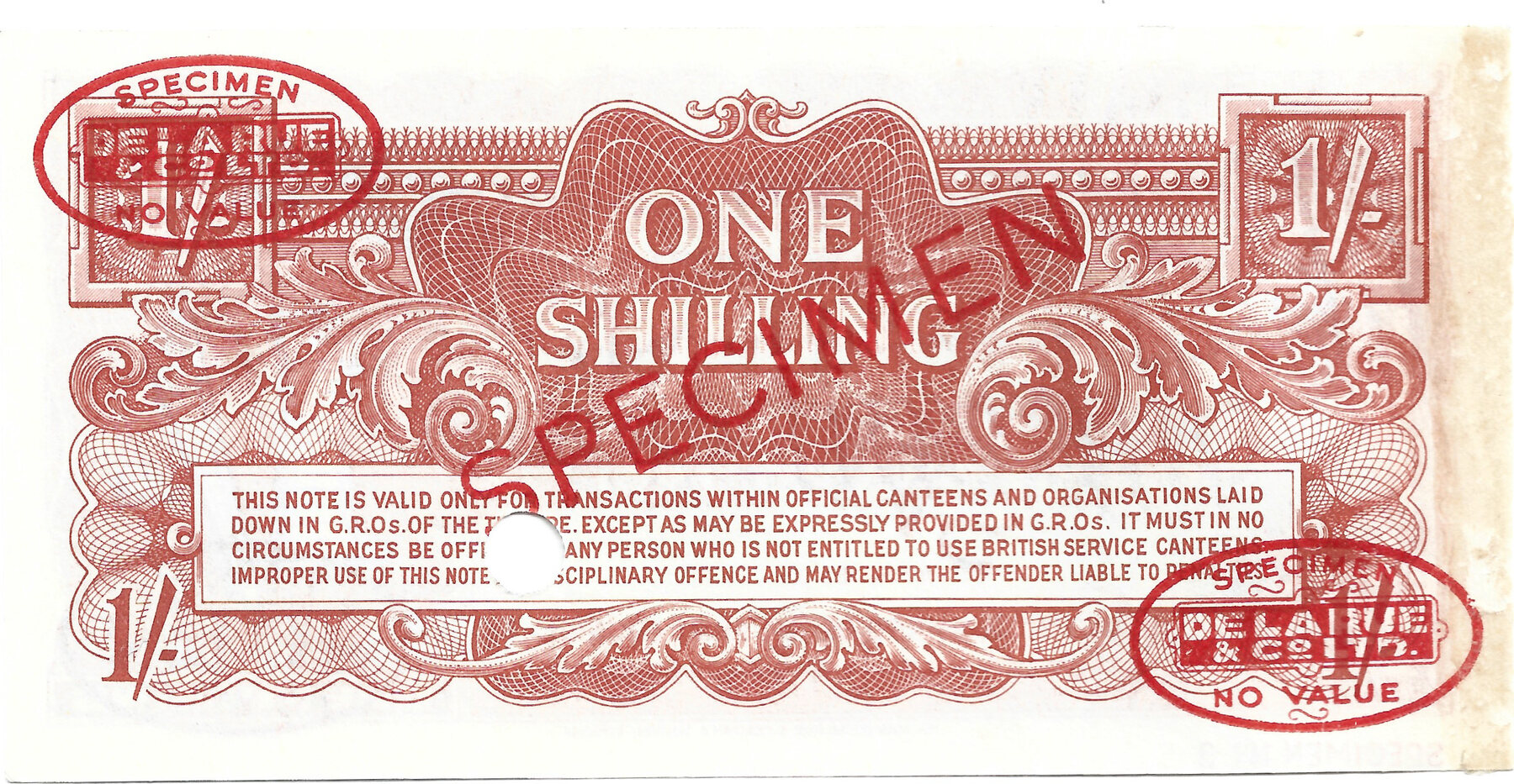 British Armed Forces 1 Shilling 1961 Operation Vista - Specimen - No3 ...