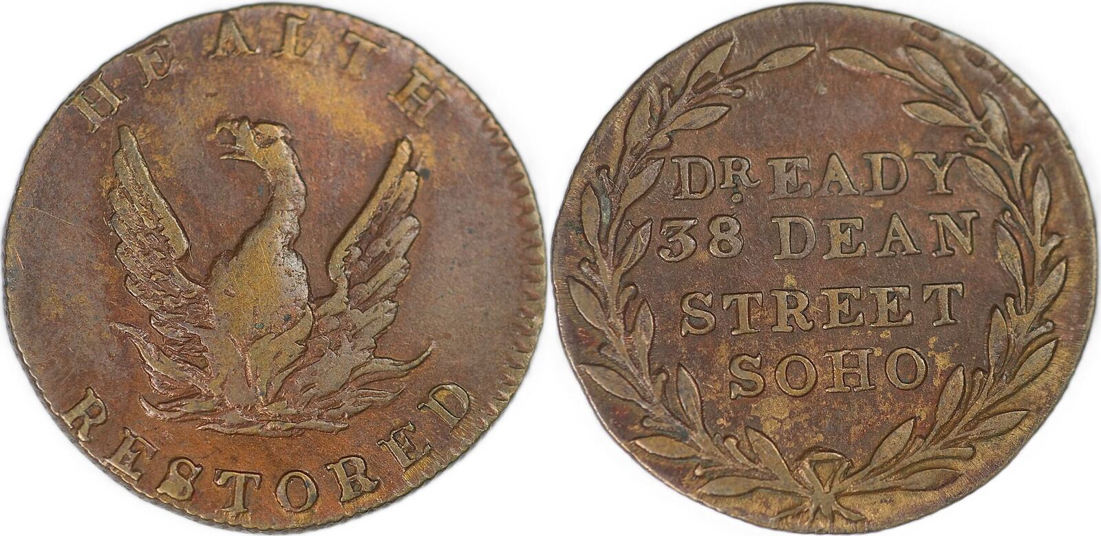United Kingdom / London Farthing Token 1820-1825 Health Restored - Dr ...