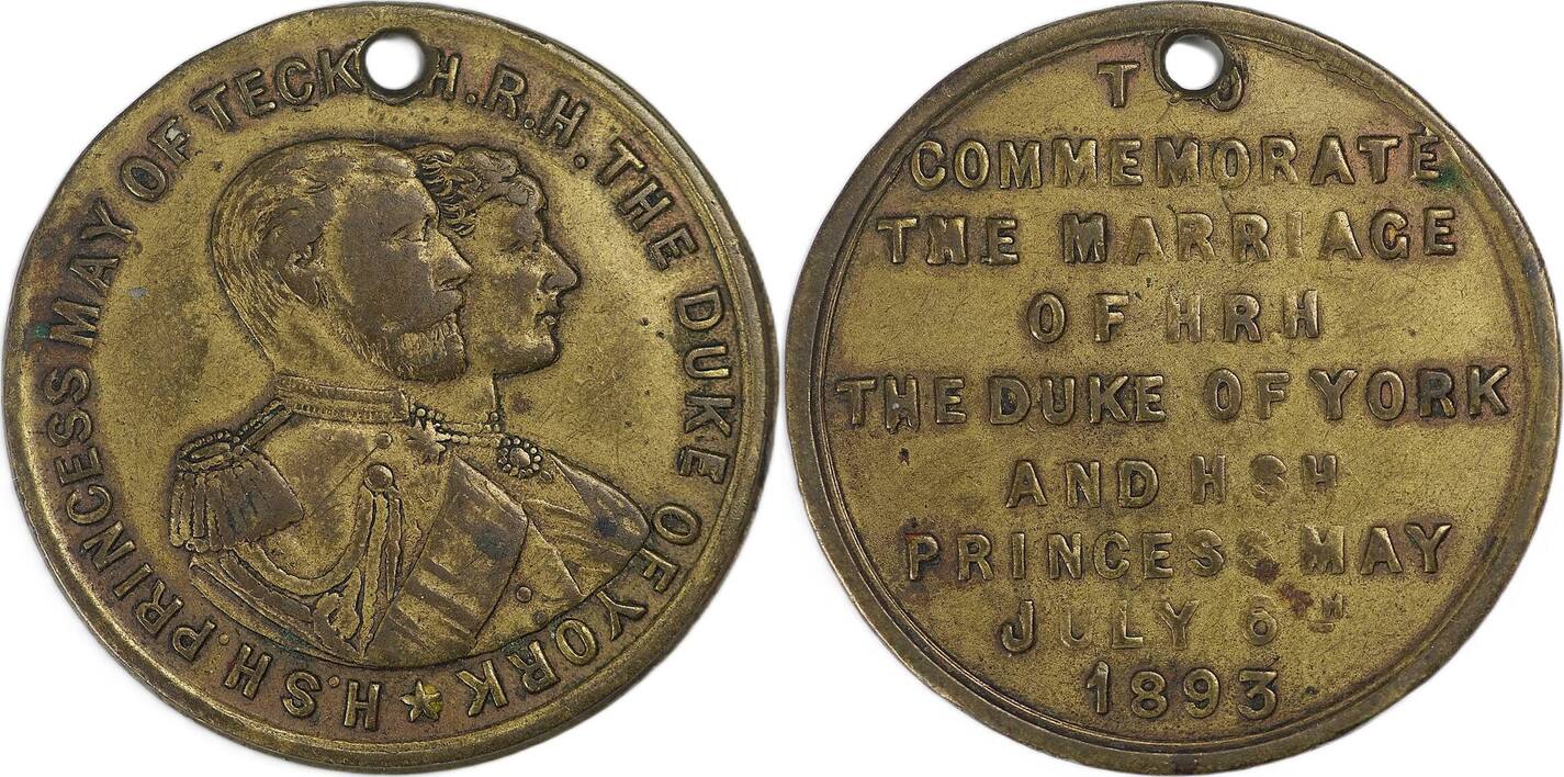 United Kingdom Historical medal 1893 Marriage of the Duke of York with ...