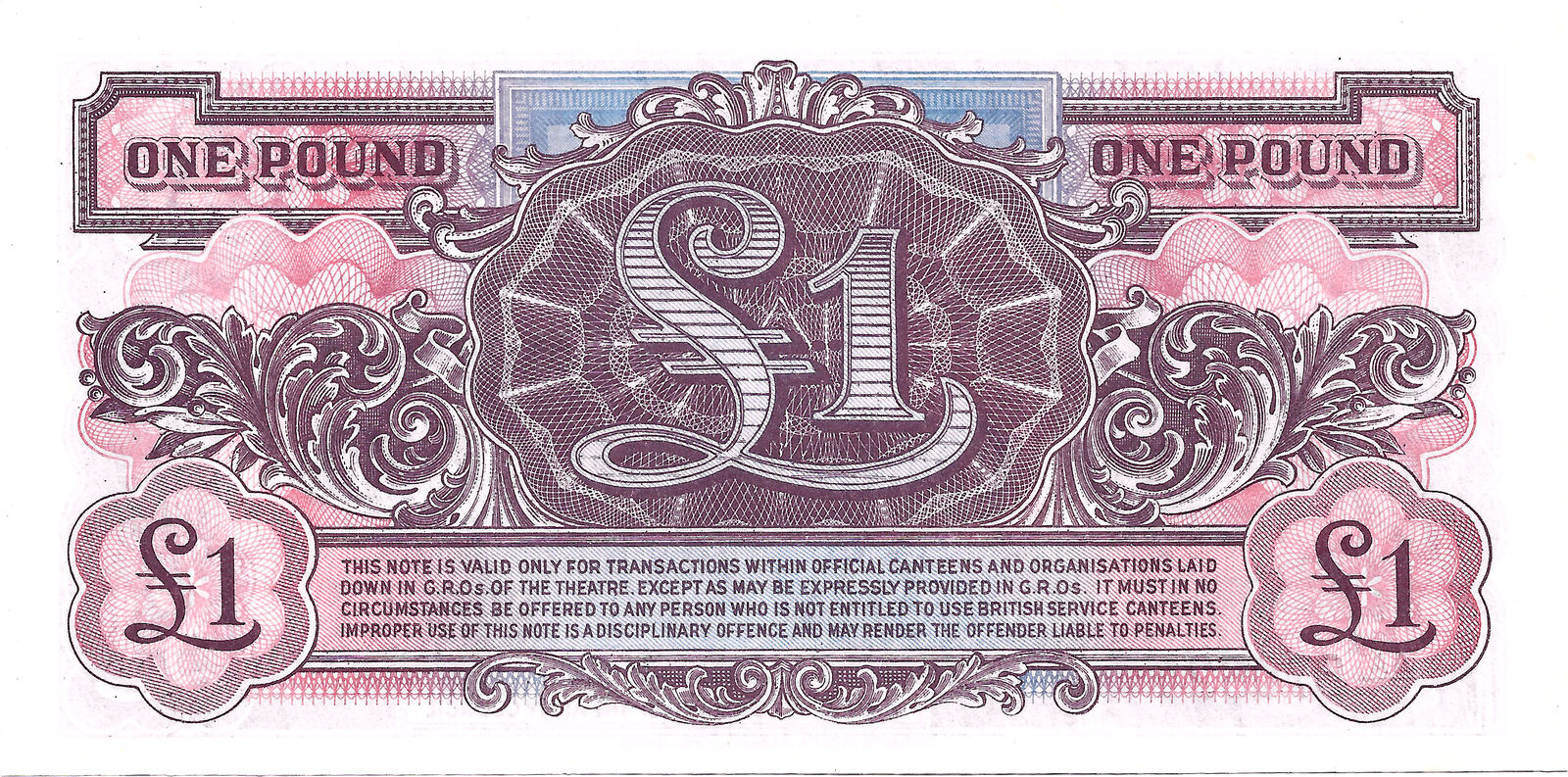 British Armed Forces One Pound 1961 2nd Series - Watermarked paper ...