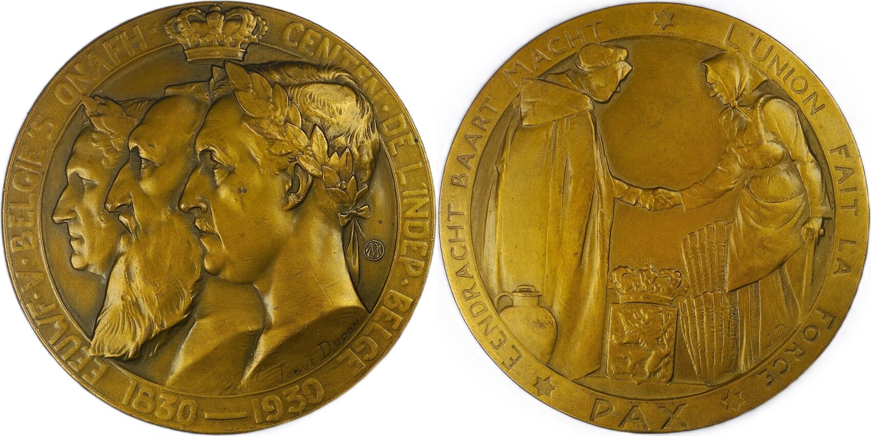 Belgium Historical medal 1930 Centenary of Belgian Independence - J. Dupon aUNC | MA-Shops