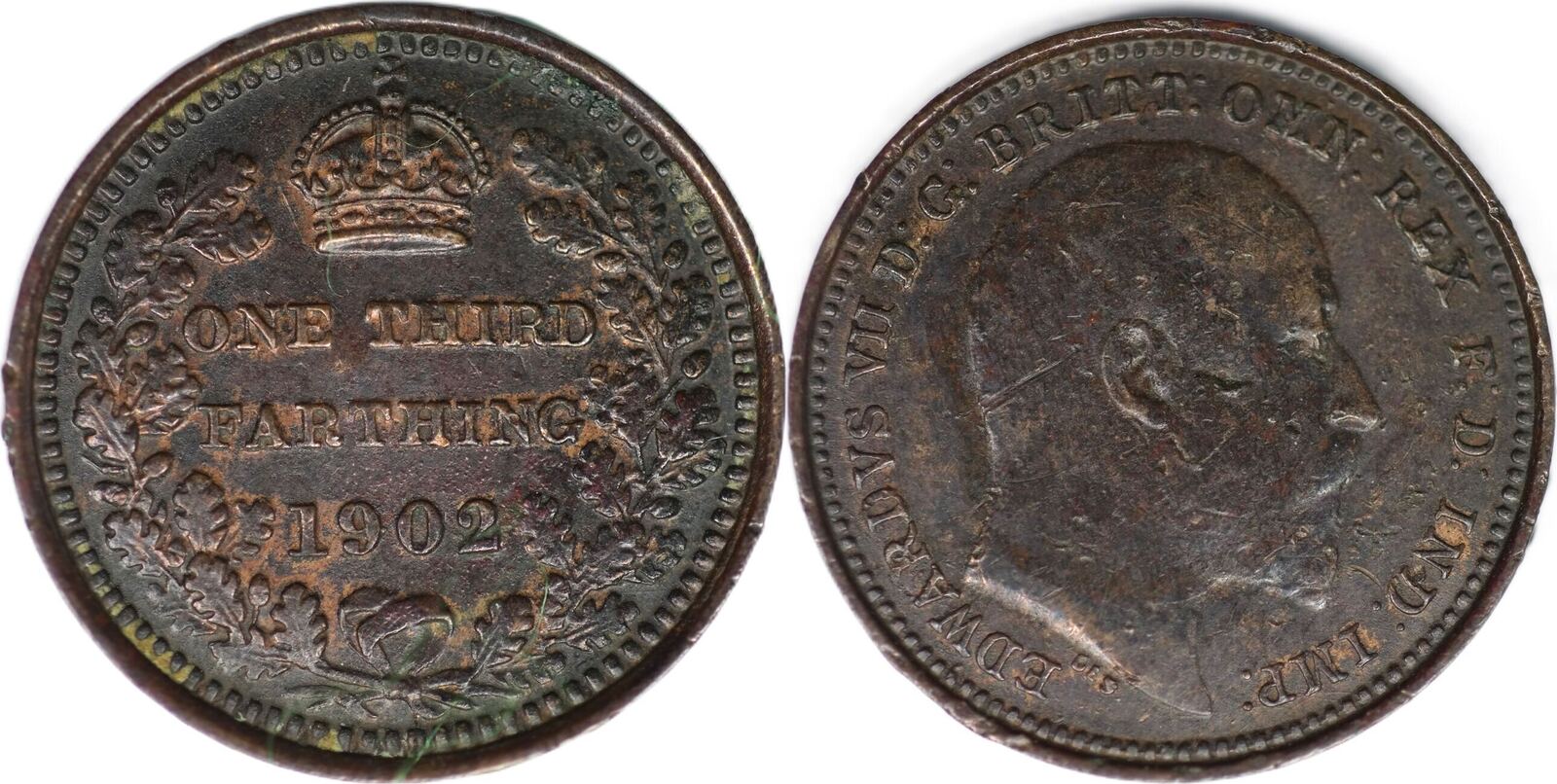 United Kingdom (Colonial use) 1/3 Farthing 1902 King Edawrd VII VF | MA ...