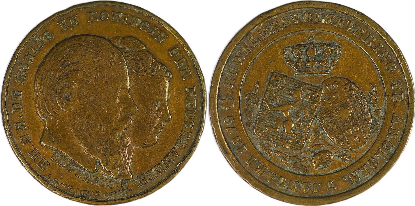 Netherlands Historical medal 1879 Marriage of King Willem III with Emma ...