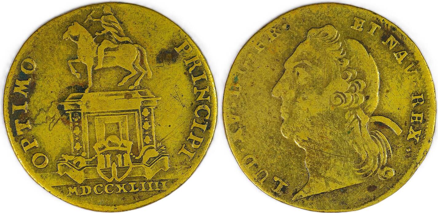 France Historical medal / Jeton 1744 Louis XV Optimo Principi VF- | MA ...