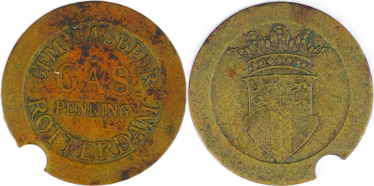 Netherlands 1m3 gas Municipality of Rotterdam - Gas token with clip VF ...