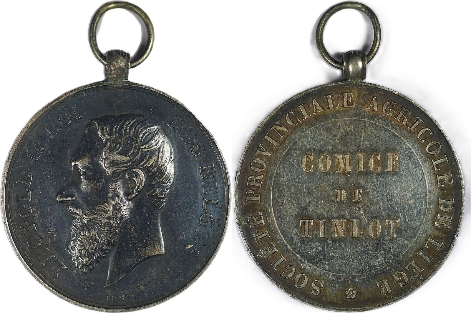 Belgium / Liége Historical silver medal N.D (1865-1909) Leopold II ...