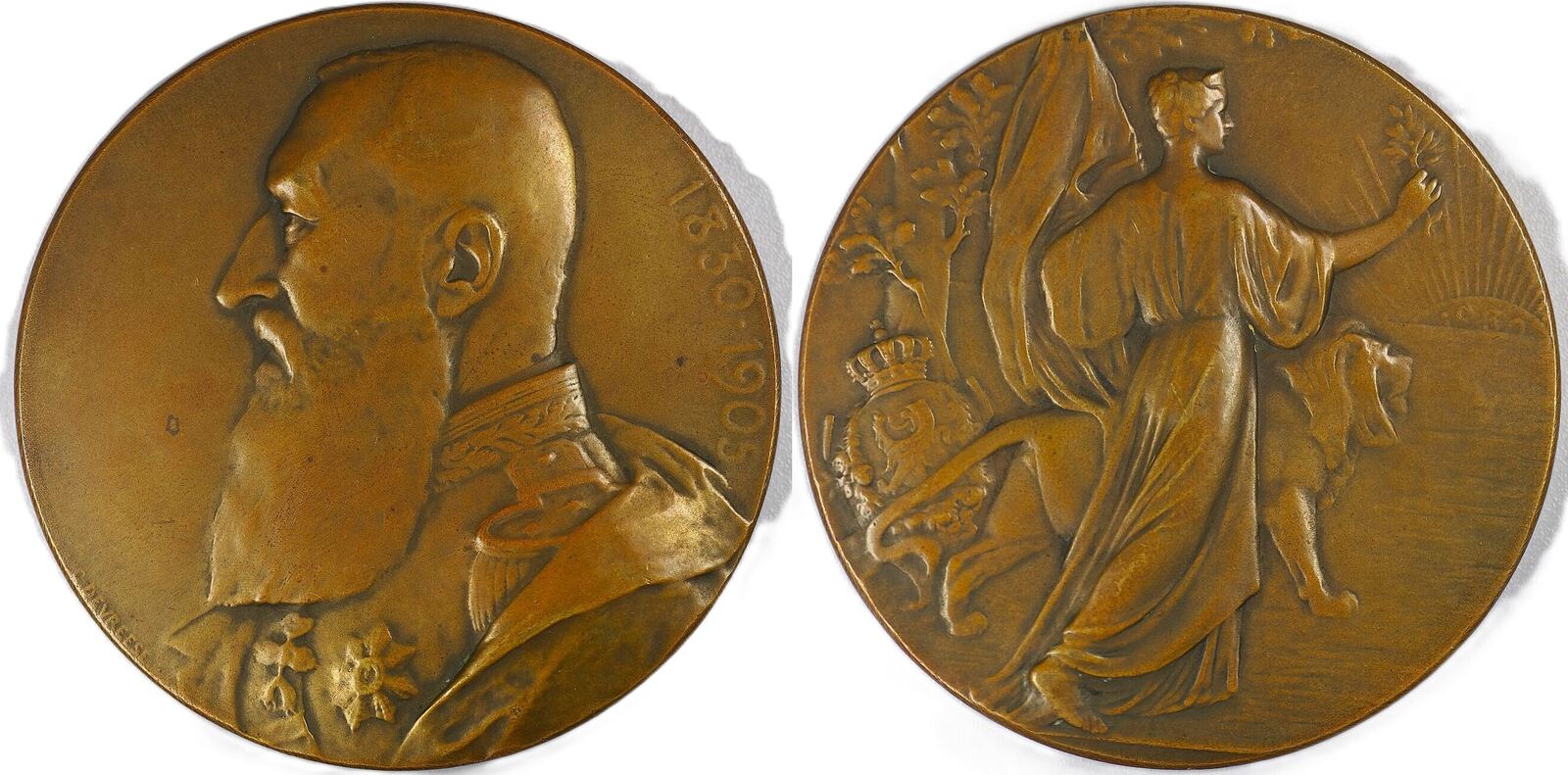Belgium Historical medal 1905 Leopold II - 75 Years Independent by G ...