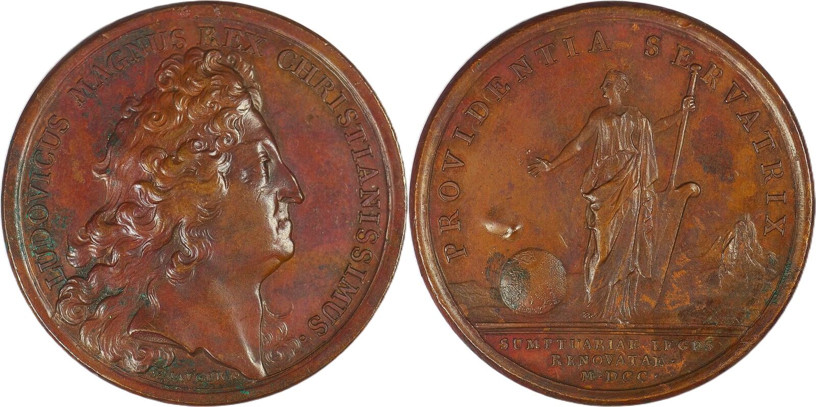France Historical medal 1700 (Later strike, 19th King Louis XIV - On ...