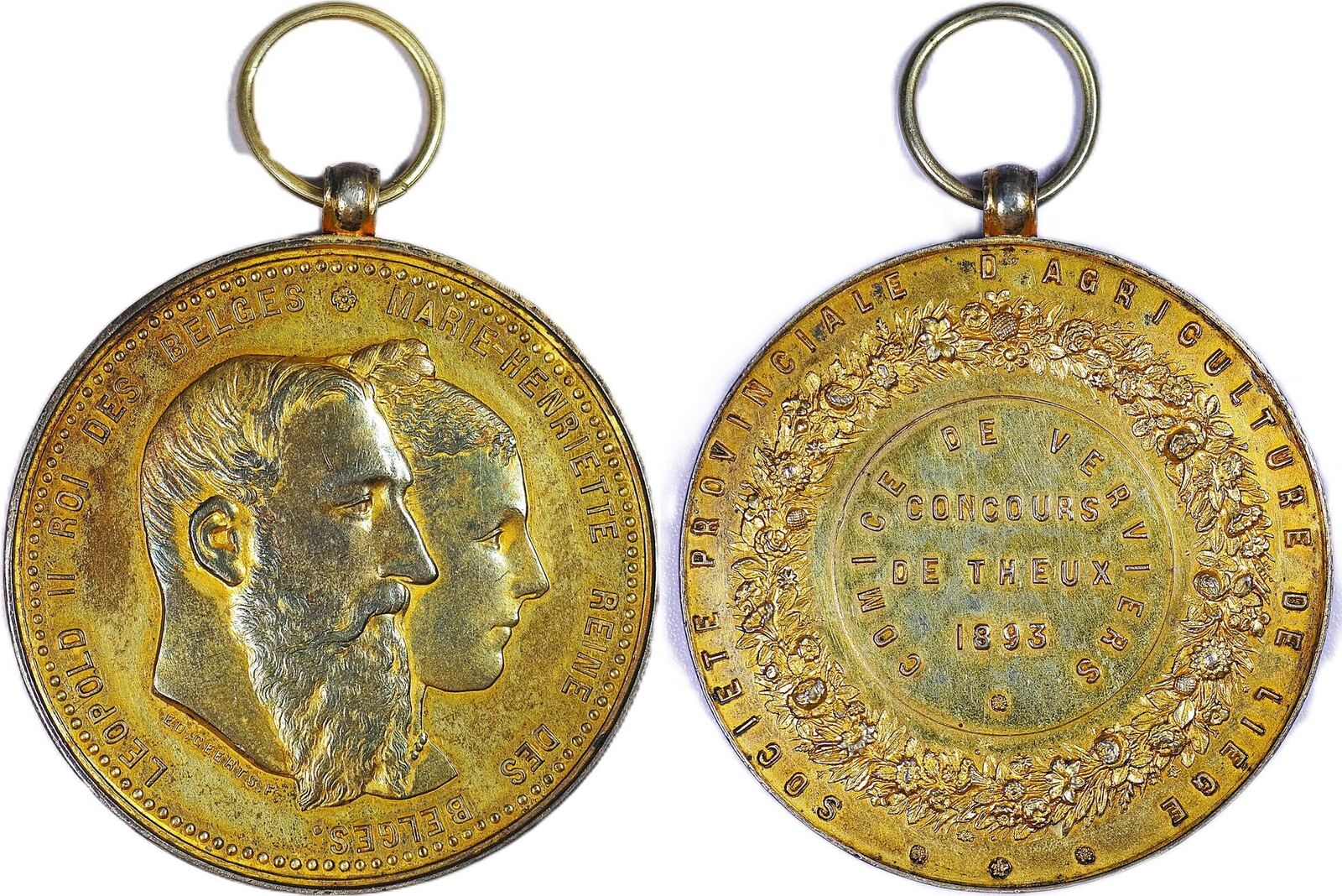 Belgium / Liége Historical medal 1893 Leopold II & Marie-Henriette ...