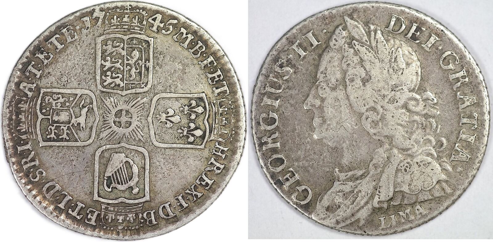 England 6 Pence 1745 King George II VF | MA-Shops