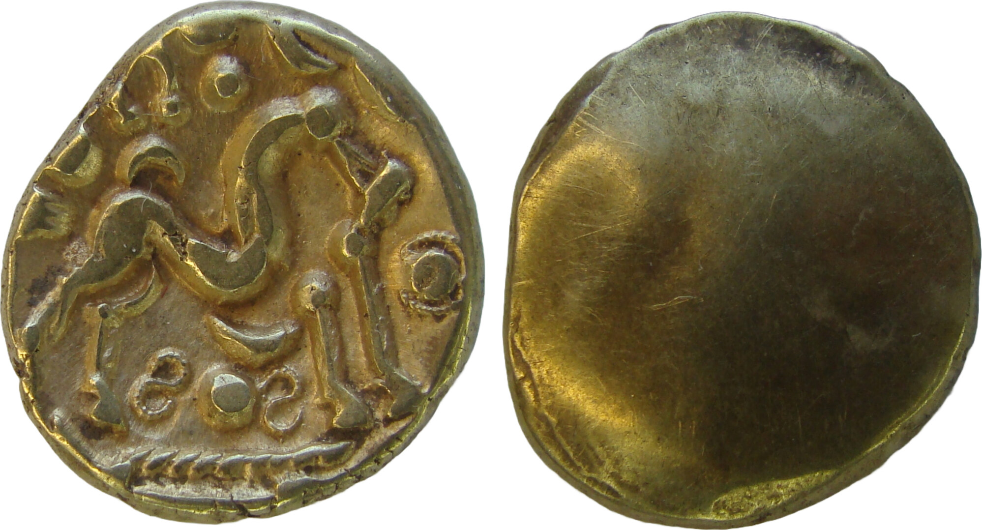 Celtic, Gaule BELGIQUE, Ambiani, AV Stater, 60-50 BC. Type uniface. UNC ...