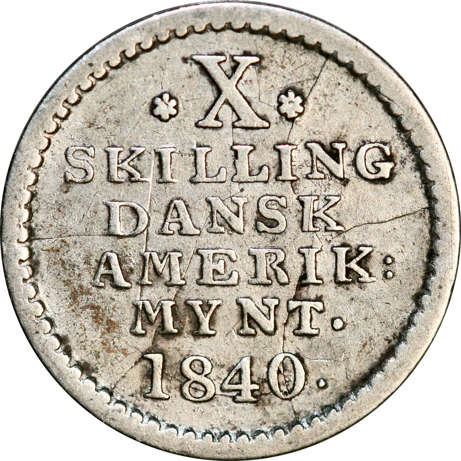 Denmark 10 skilling 1840 Danish West Indies | MA-Shops