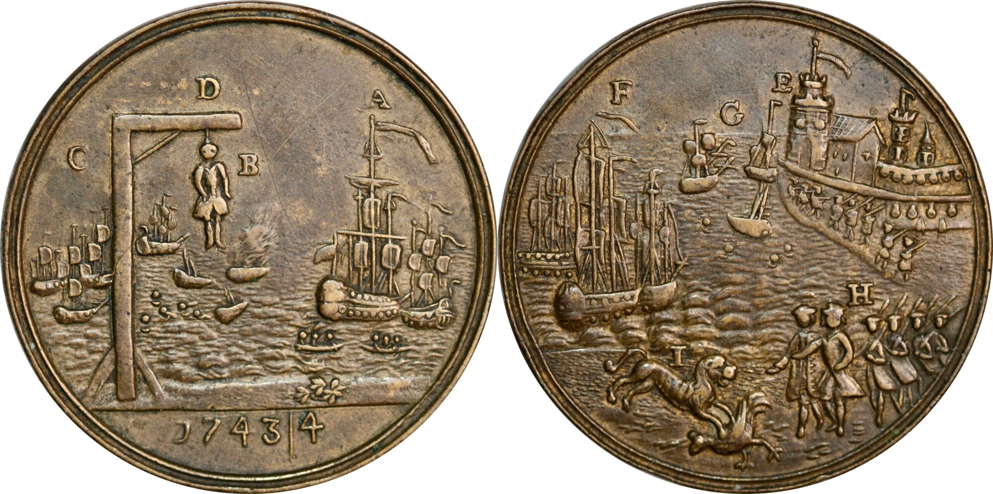 1744 Great Britain, the defeat of the French and Spanish fleets off ...