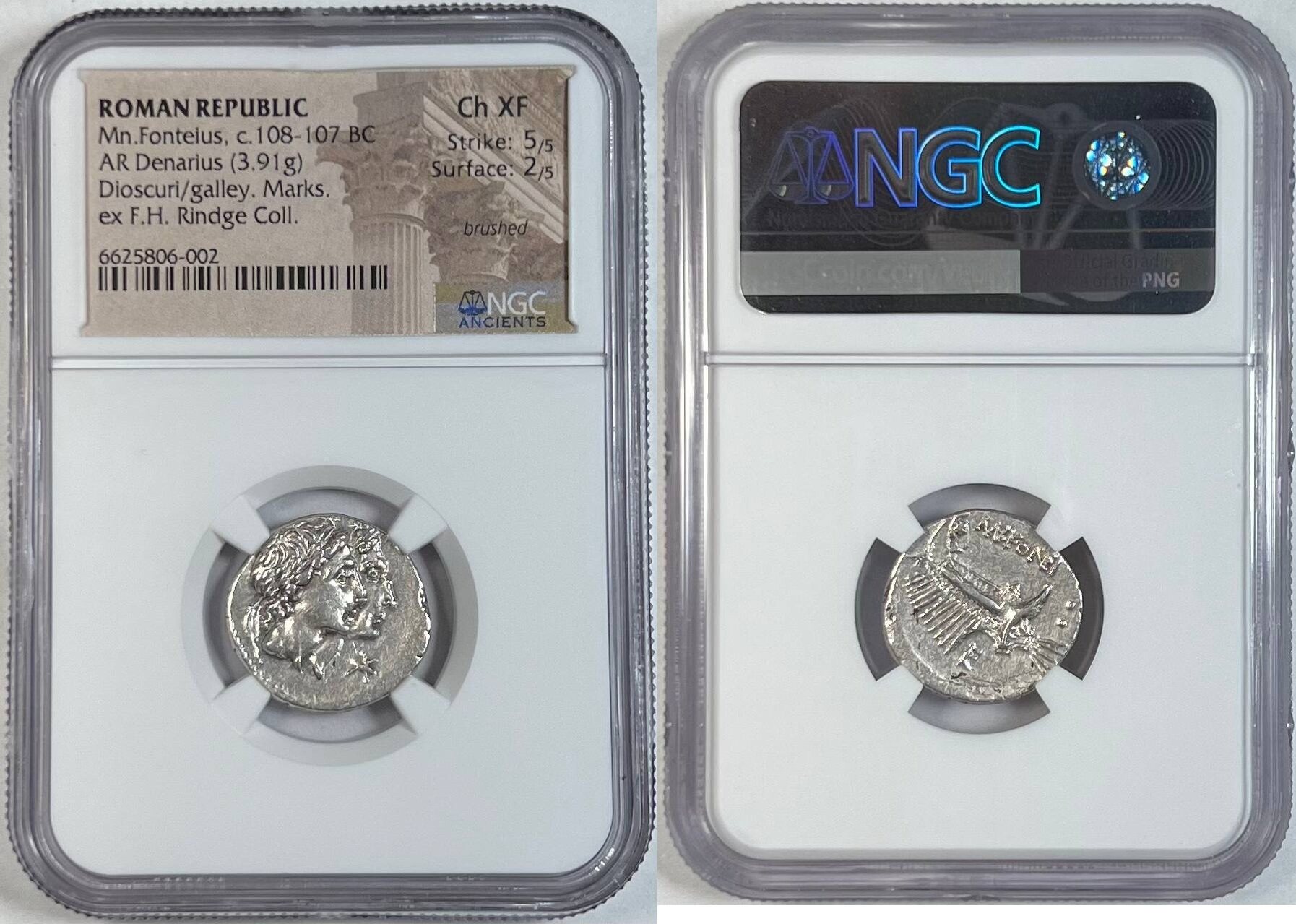 Mn.Fonteius, c.108-107 BC AR Denarius Mn.Fonteius c.108-107 BC ROMAN ...