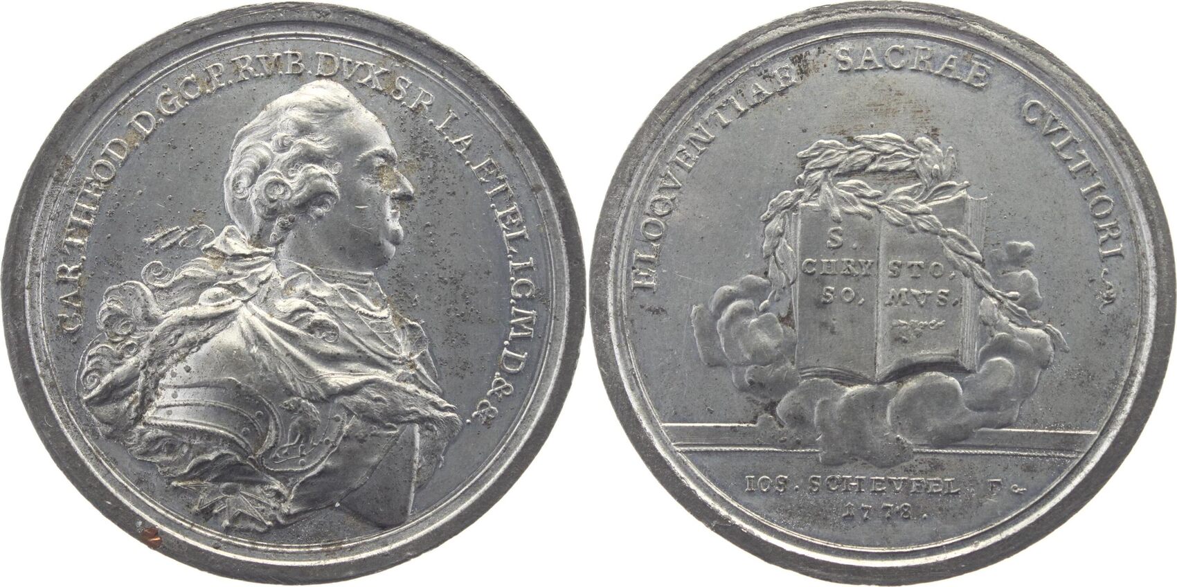 Pfalz-Kurlinie Zinn-Medaille (von Joseph Scheufel) 1778 Karl Theodor ...