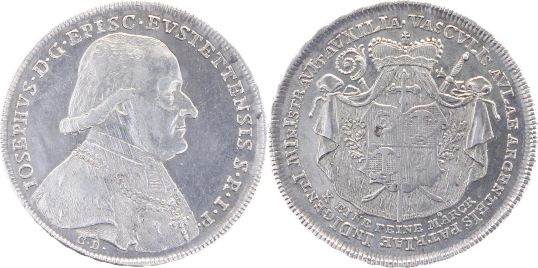 Eichstätt-Bistum Konv.-Taler 1796 Joseph Graf von Stubenberg 1790-1802 ...