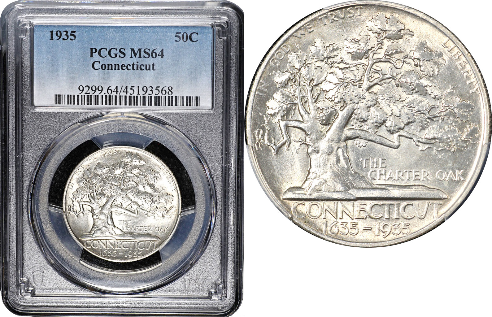 USA half dollar 1935, PCGS MS64, 300th Anniversary - State of ...