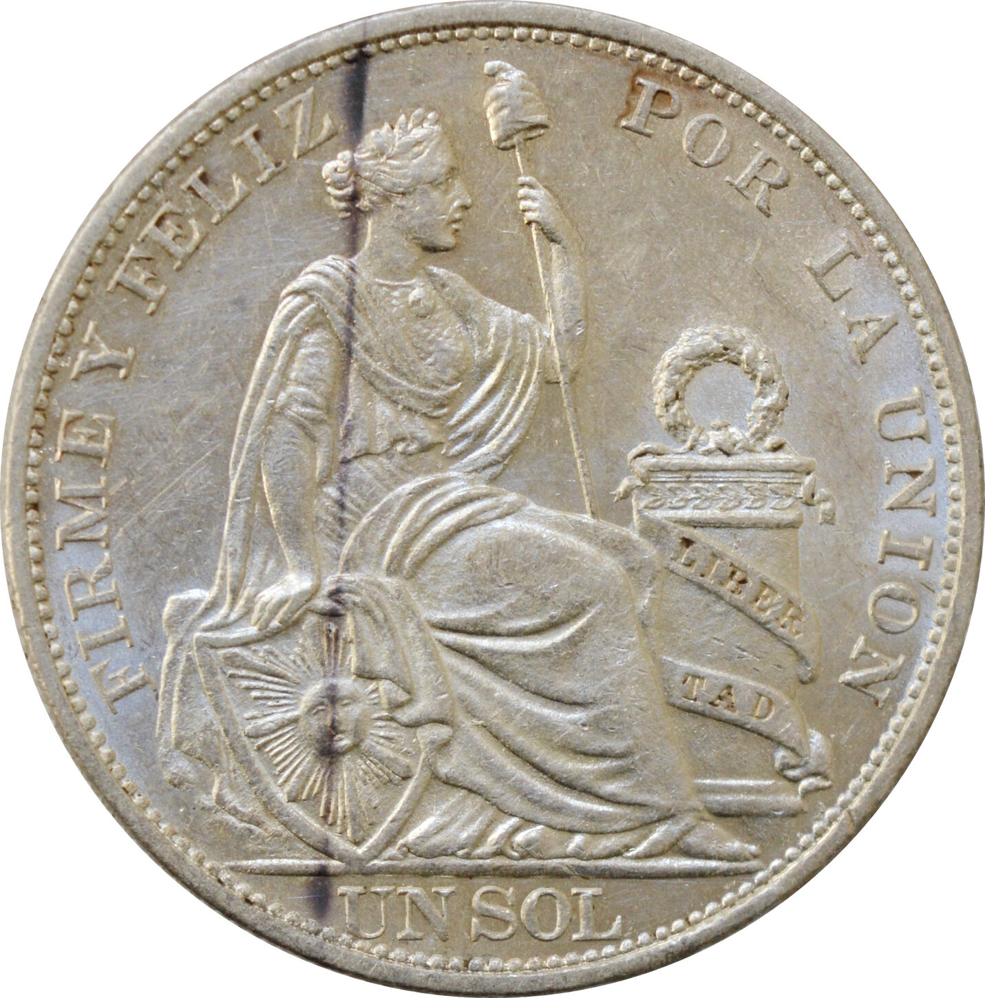 Peru 1 sol 1894 TF, UNC, República del Perú (1863 - 1917) | MA-Shops