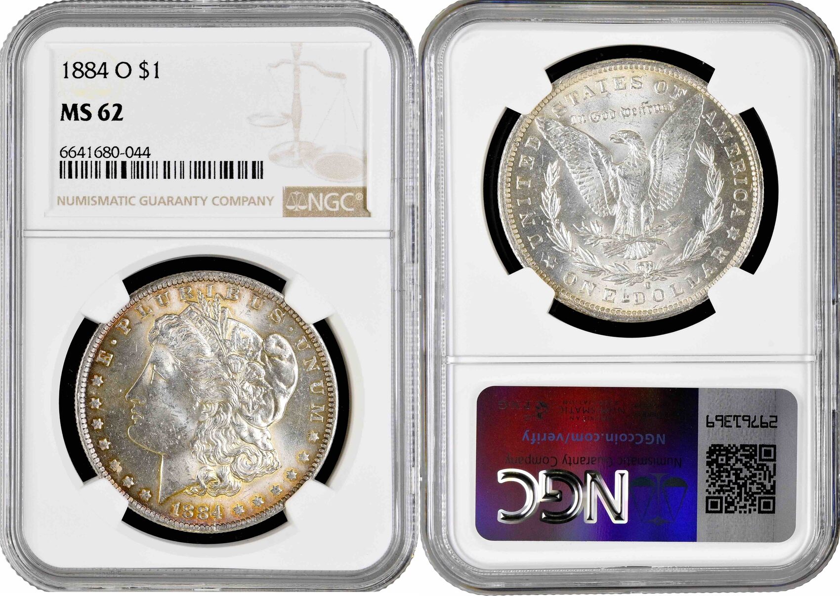 USA 1 Dollar 1884 O, NGC MS62, Morgan Dollar silver coin USA 1884 O, NGC MS62, Morgan Dollar ...