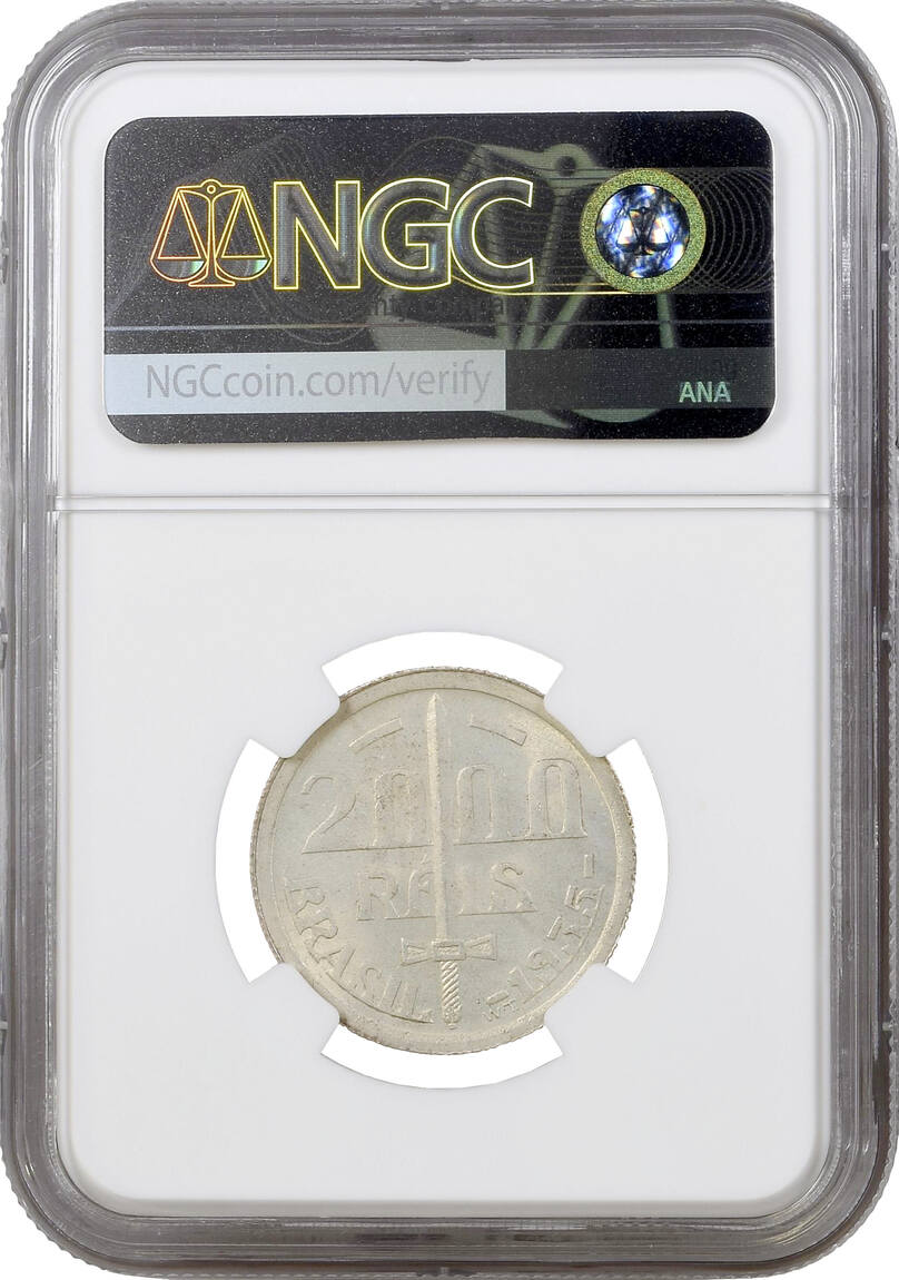 Brazil 2000 reis 1935, NGC MS65, First Republic (1889 - 1942) Brazil ...