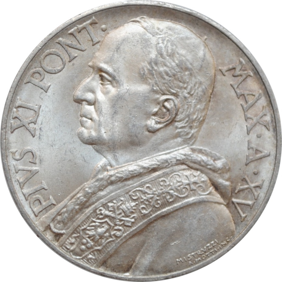 Vatican City 10 lire 1936, NGC MS63, Pope Pius XI (1929 - 1938) Vatican City 1936, NGC MS63 ...