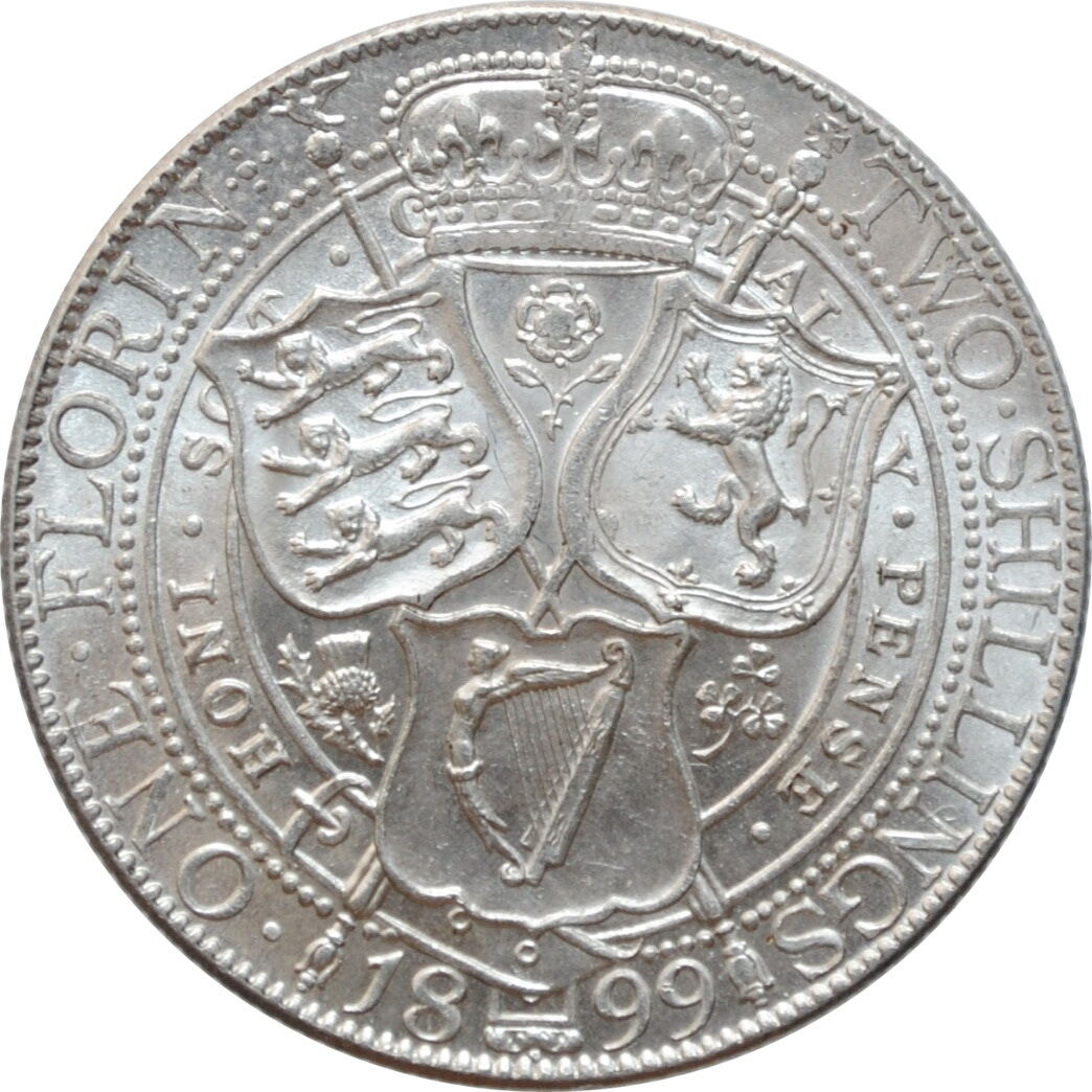 Great Britain 2 shillings (florin) 1899, NGC MS62, Queen Victoria (1838 ...