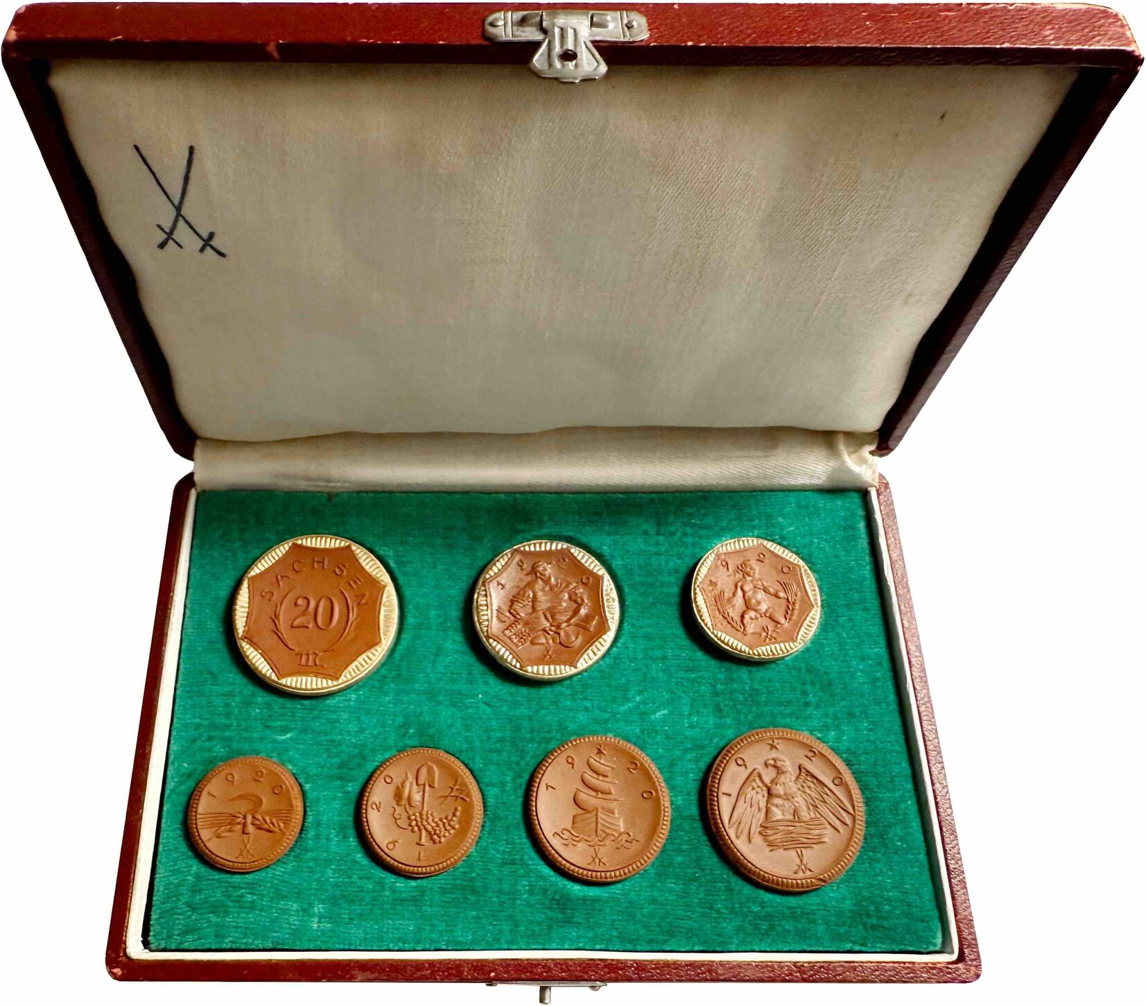 Germany porcelain coins set 1920, UNC, Federal state of Saxony (1917 ...