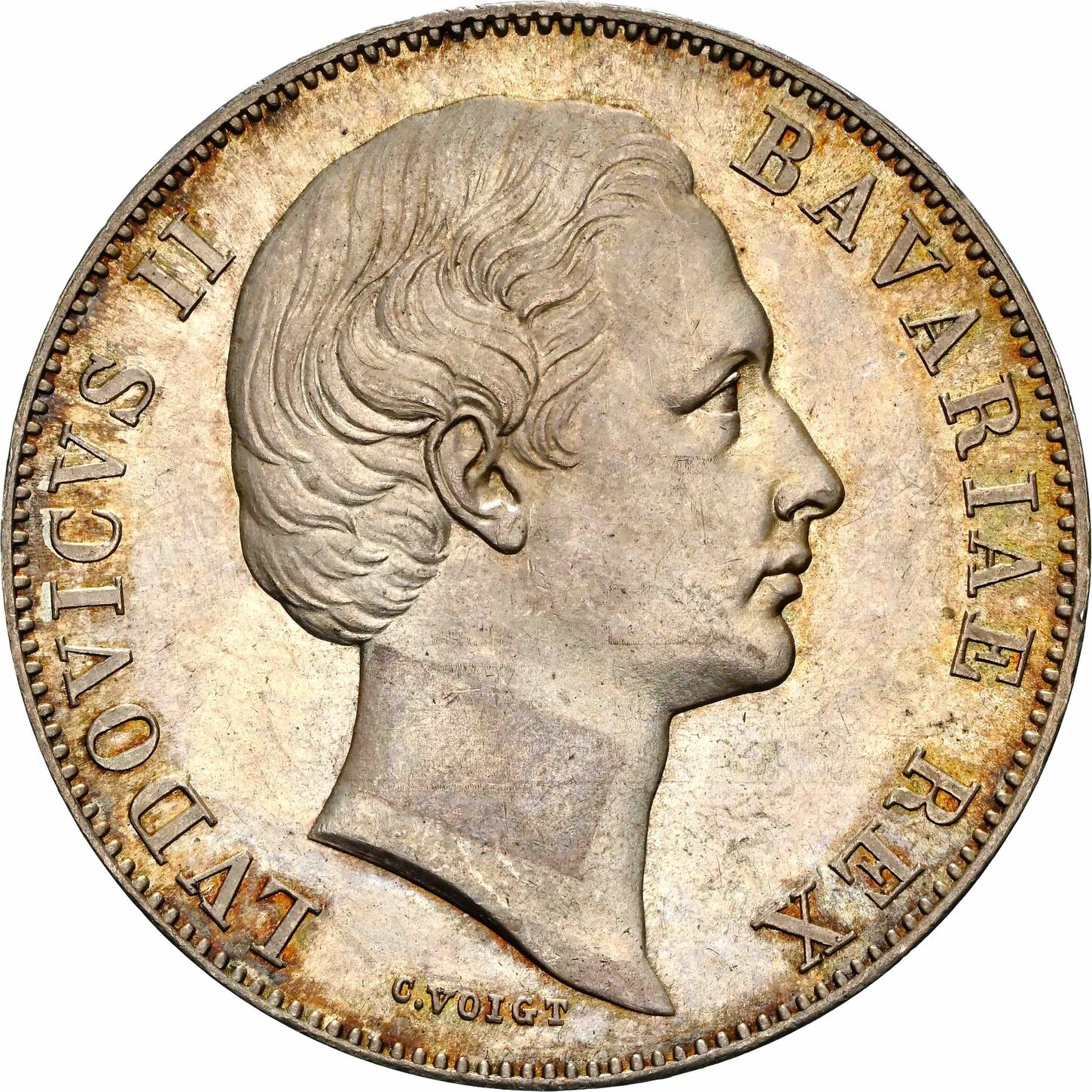 Bavaria 1 thaler ND (1865), NGC MS63, King Ludwig II (1864 - 1886 ...
