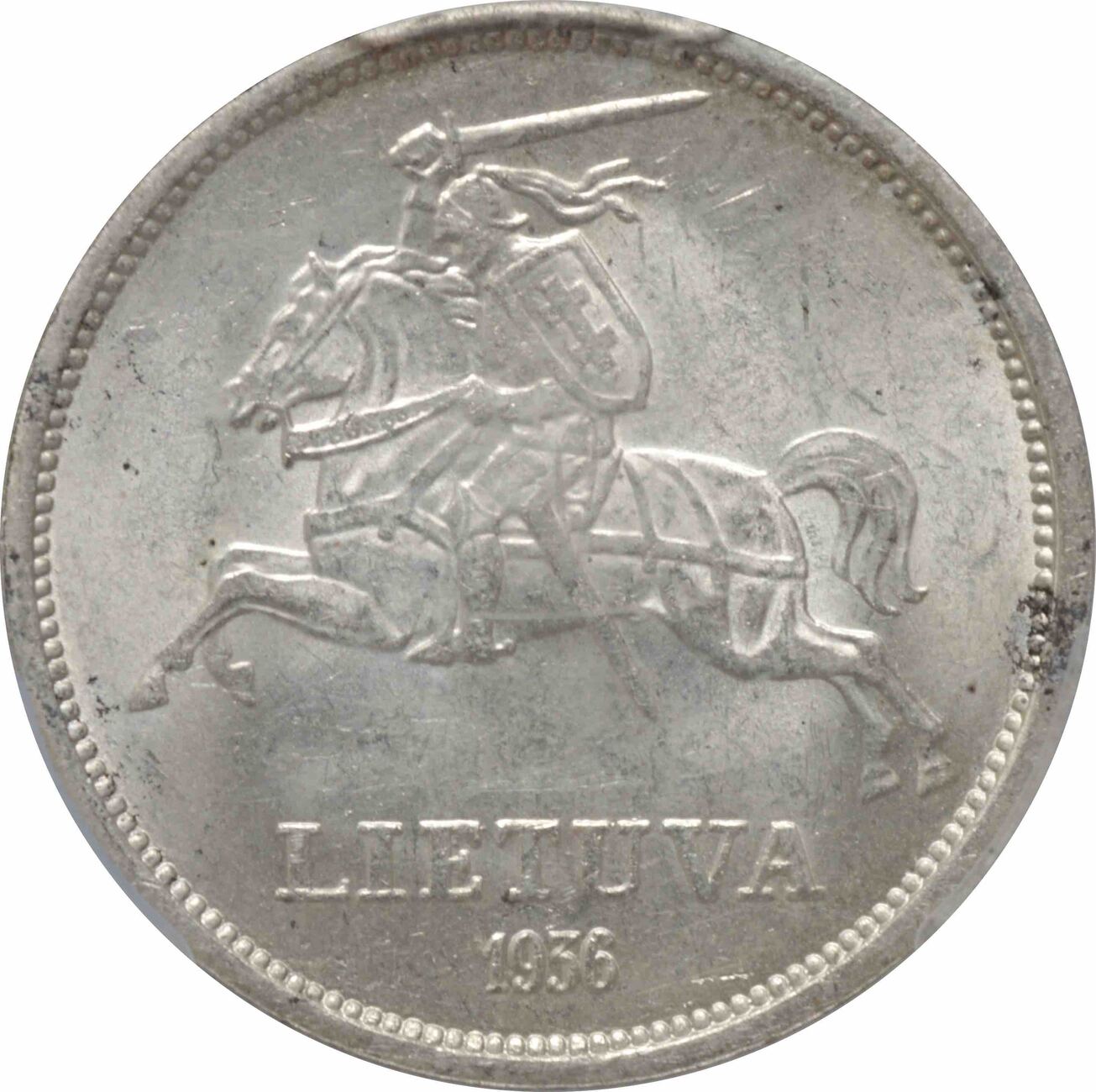 Lithuania 5 litai 1936, PCGS MS63, Dr. Jonas Basanavicius (1851 - 1927 ...