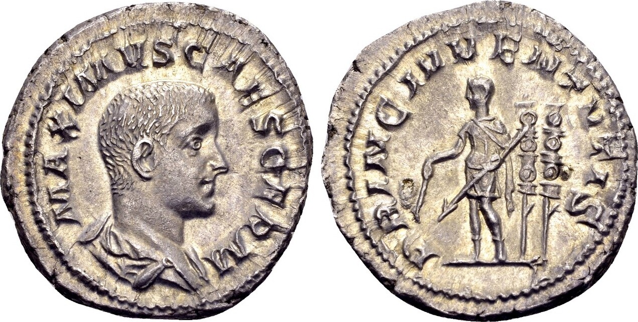 Roman Imperial denarius 236-237 AD. Maximus, as Caesar EF | MA-Shops
