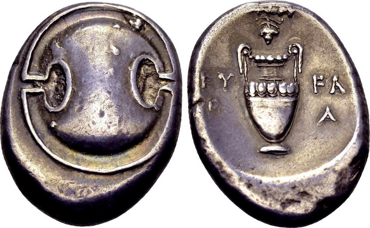 Ancient Greek stater Circa 363-338 BC. Boiotia, Thebes Nearly extremely ...