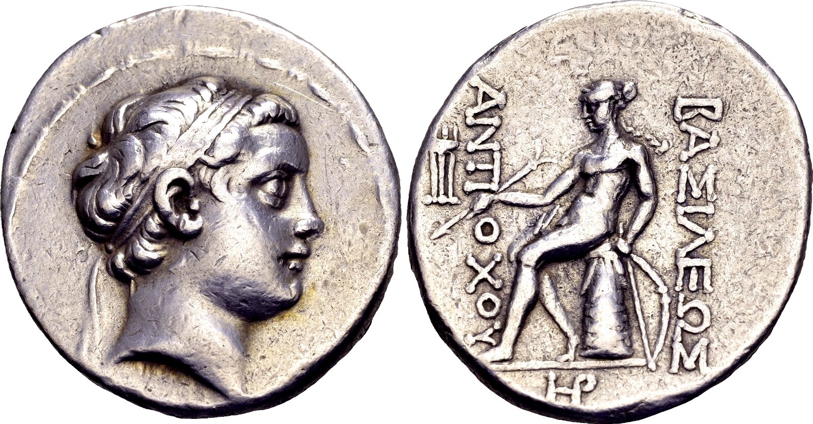 Ancient Greek tetradrachm 175 BC. Seleukid Kingdom, Antiochos, son of ...