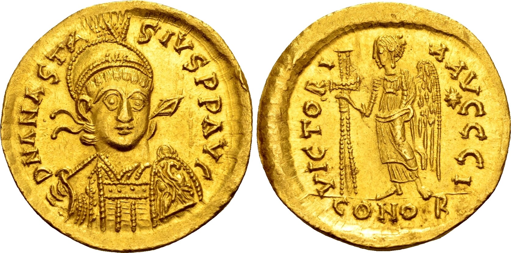 Byzantine Empire solidus 492-507 AD. Anastasius I Extremely fine | MA-Shops