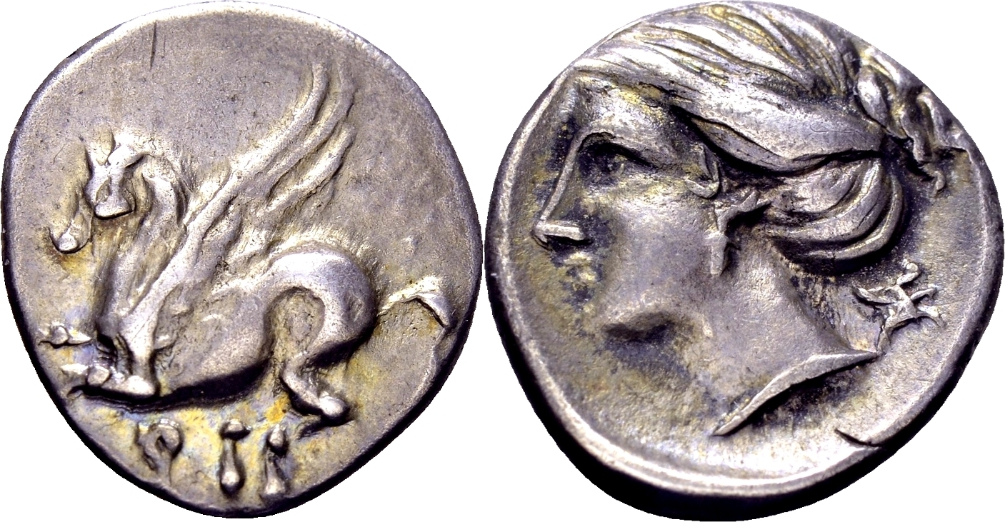 Ancient Greek drachm Circa 350–300 BC. Korinthia, Korinth Good very ...